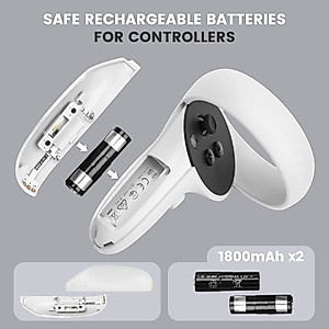 alcopanda 1*Charging Dock for Meta Quest 2+1*Controller Grips Cover for Oculus Quest 2