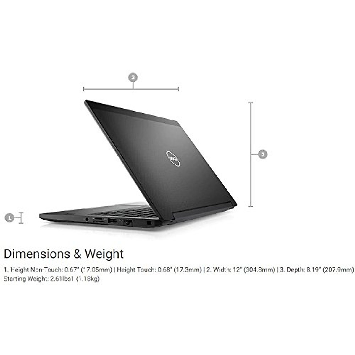 Dell Latitude 12 7000 7280 Notebook: Intel Core i5-6300U | 256GB SSD | 8GB DDR4 | 12.5" (1366x768) | Backlit Keyboard | Windows 10 Pro - (Renewed)