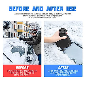 8sanlione 2PCS Magical Ice Scrapers, Funnel Snow Scrape for Car Windshield, Round Frost Removal Cleaning Tool, Winter Automotive Exterior Accessories, Universal for Bus, Truck, SUV, Van (Black)