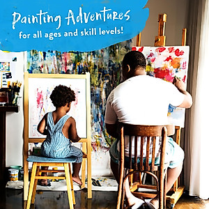 Chalkola Acrylic Paint Set for Adults, Kids & Artists - 40 Piece Acrylic Painting Supplies Kit, with 24 Acrylic Paints (22ml), 10 Painting Brushes, 5 Canvas for Acrylic Painting (8x10) & 1 Palette