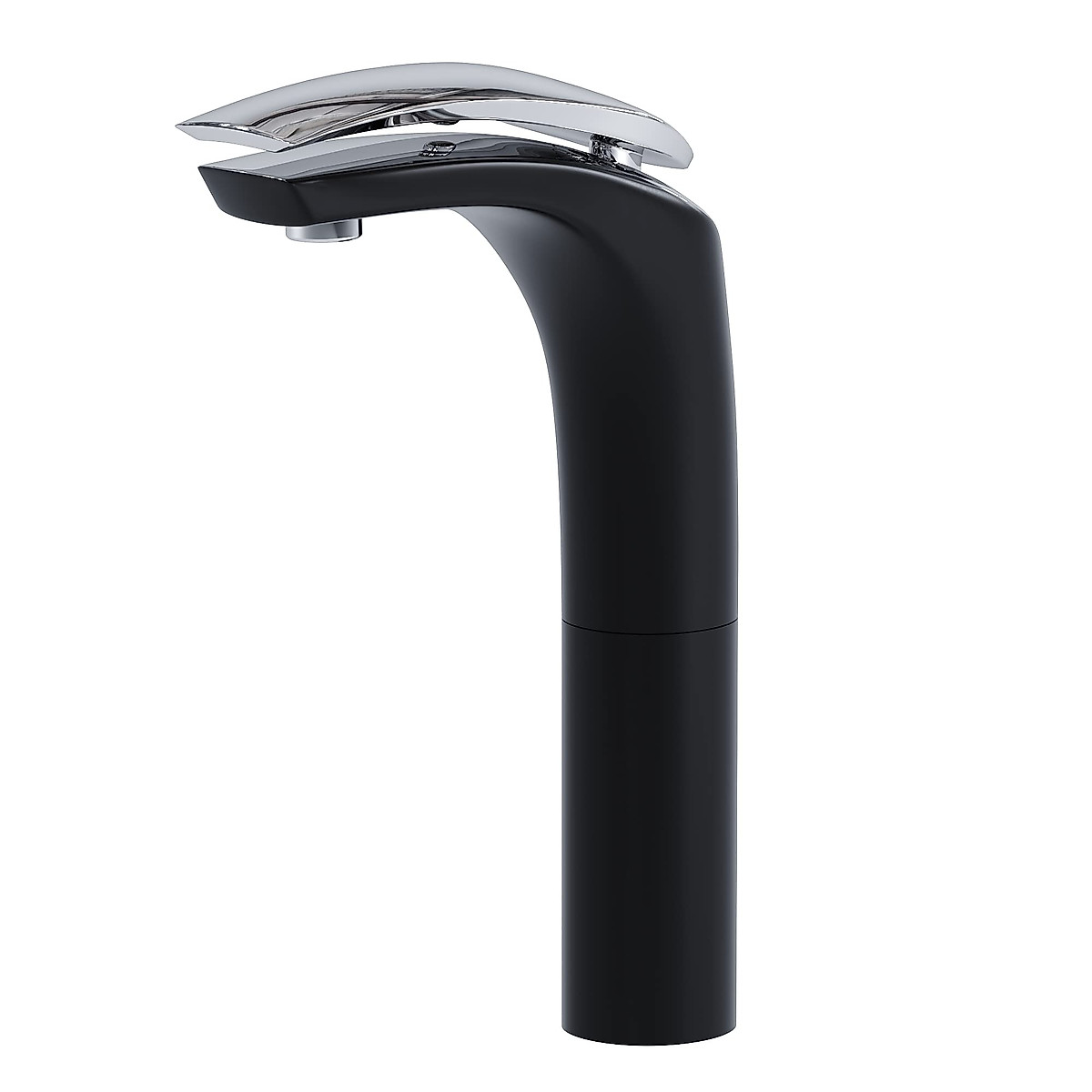 Dowell Modern Tall Vessel Sink Faucet - Single Handle, One Hole Bathroom Vanity Faucet,Chrome/Black 8001 018 10