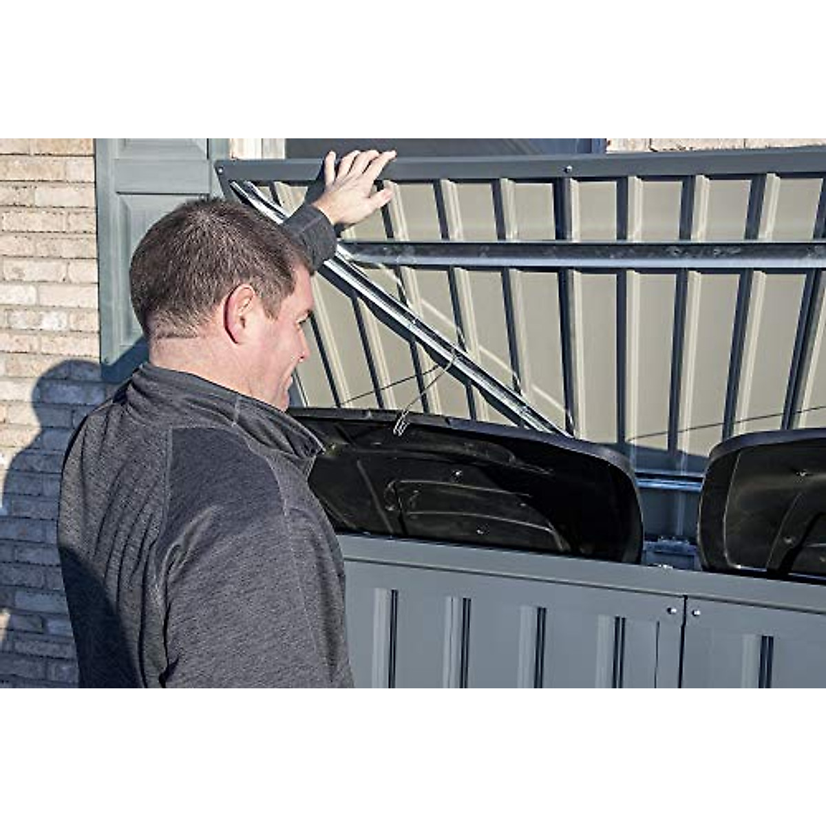 ARROW 6' x 3' Storboss Horizontal Outdoor Padlockable Steel Storage Shed, Charcoal