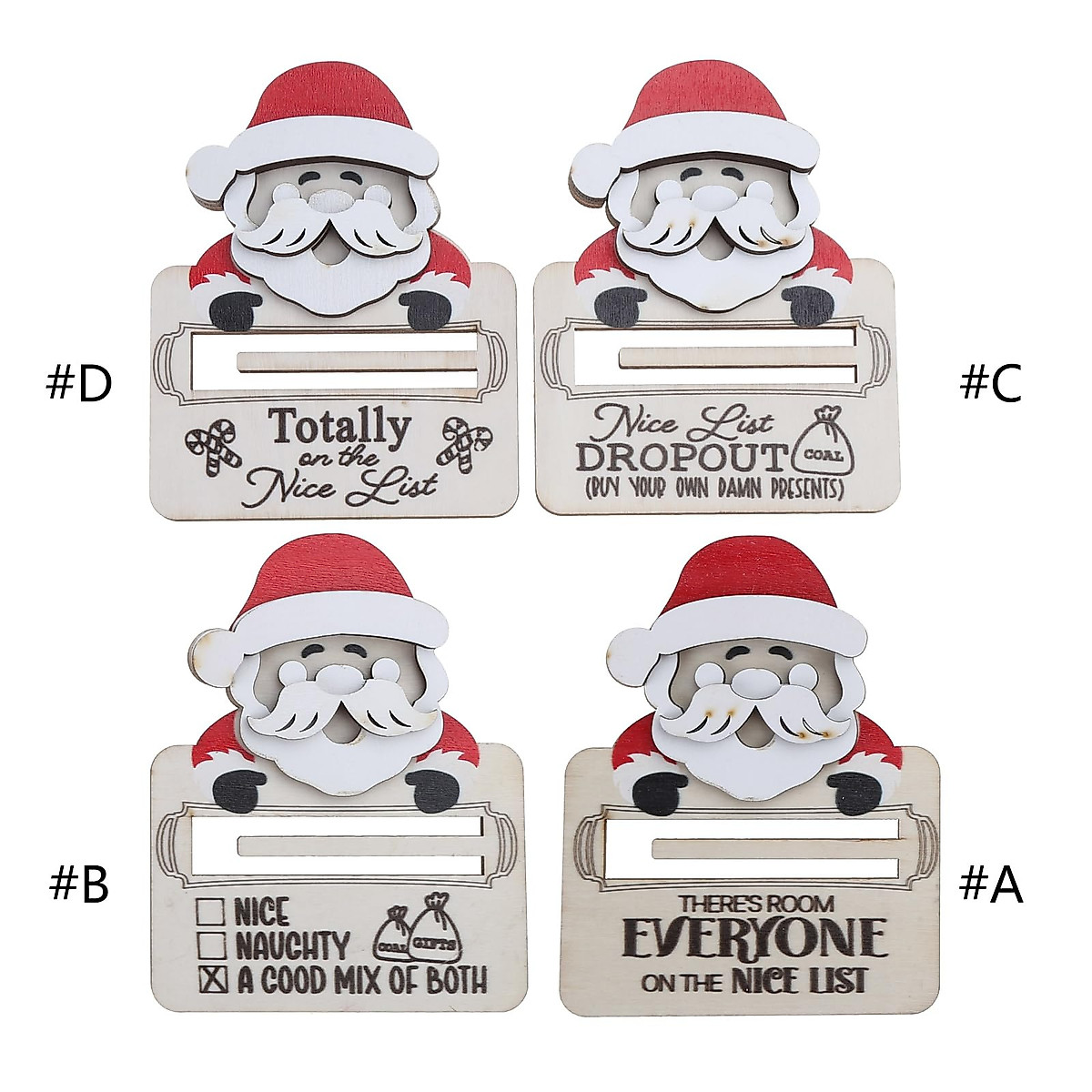 BIBABLYKE Christmas Cash and Gift Card Holder Santa Design, Multipurpose Wooden Clip for Money and Cards