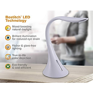 Bostitch Modern LED Desk Light, 8W, White (VLED1821WHITE-BOS)