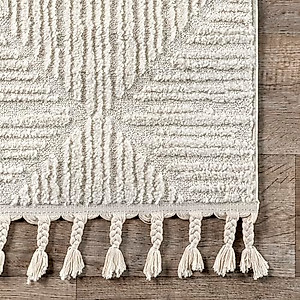 nuLOOM Kerry Geometric 3x5 Accent Rug for Living Room Bedroom Dining Room Entryway, Cream