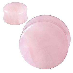 Oyaface 2pcs Stone Ear Gauges Flesh Tunnels Plugs Stretchers Expander Multi-styles 2g-5/8 ((Rose Quartz Stone),5/8"(16mm))