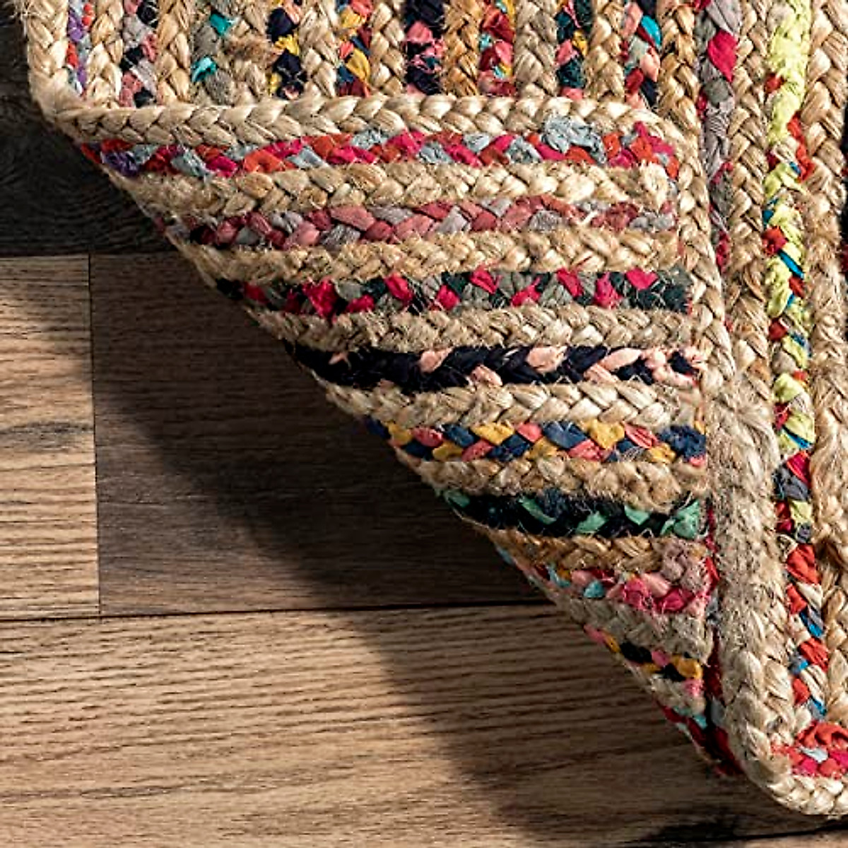 nuLOOM Aleen Braided Cotton/ Jute Area Rug, 3' x 5', Multi