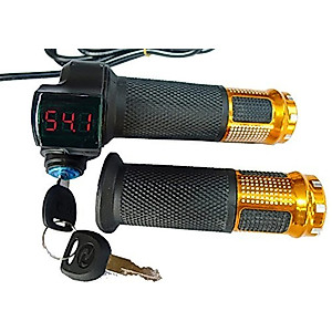 L-faster 24V/36V/48V Electric Bike Throttle Grip Electric Scooter Battery Voltage Indicator Power Key Locker Accelerator