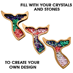 Mermaid Tail Crystal Holder for Stones Display - Healing Crystal Dish - Rock Display Stand - Mermaid Gift for Women - Crystal Display Shelf - Trinket Tray - Crystal Storage - Crystal Display Case