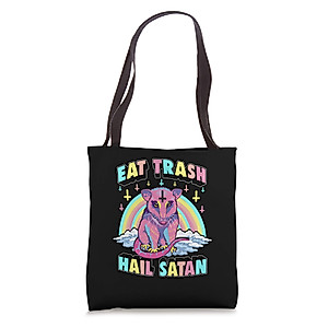 Eat Trash Hail Satan Kawaii Pastel Goth Possum Tote Bag