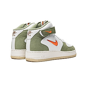 Nike mens Air Force 1 Mid Qs, White/Oil Green/Sail/Total Ora, 9