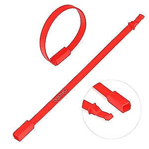 LeadSeals 500 PCS Plastic Seals Fixed Length Security Strap Ties Tamper Evident Shipping Seals Container Seals Numbered Truck Trailer Seals Tags (Red)