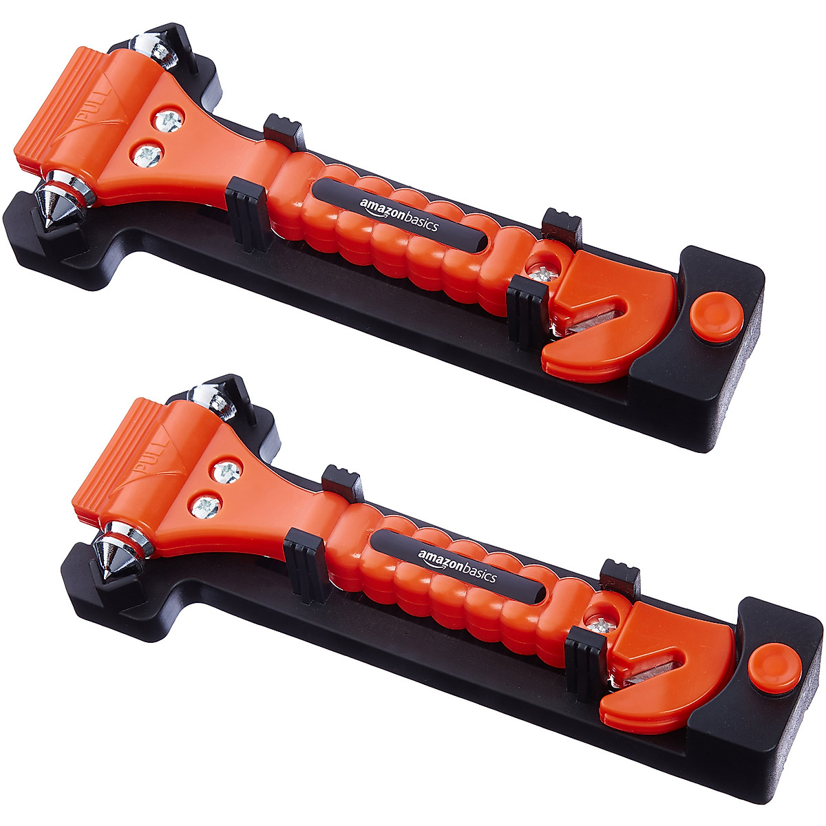 Amazon Basics Emergency Seat Belt Cutter and Window Hammer Tool, Car Accessories, 2 Pack, SW-835