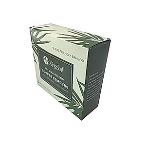 KingSeal Bamboo Coffee Stir Sticks, 5.5 inches, Square End, Stronger and Thicker Than Standard Wood, 100% Renewable and Biodegradable - 1 Box of 1000 Stirrers