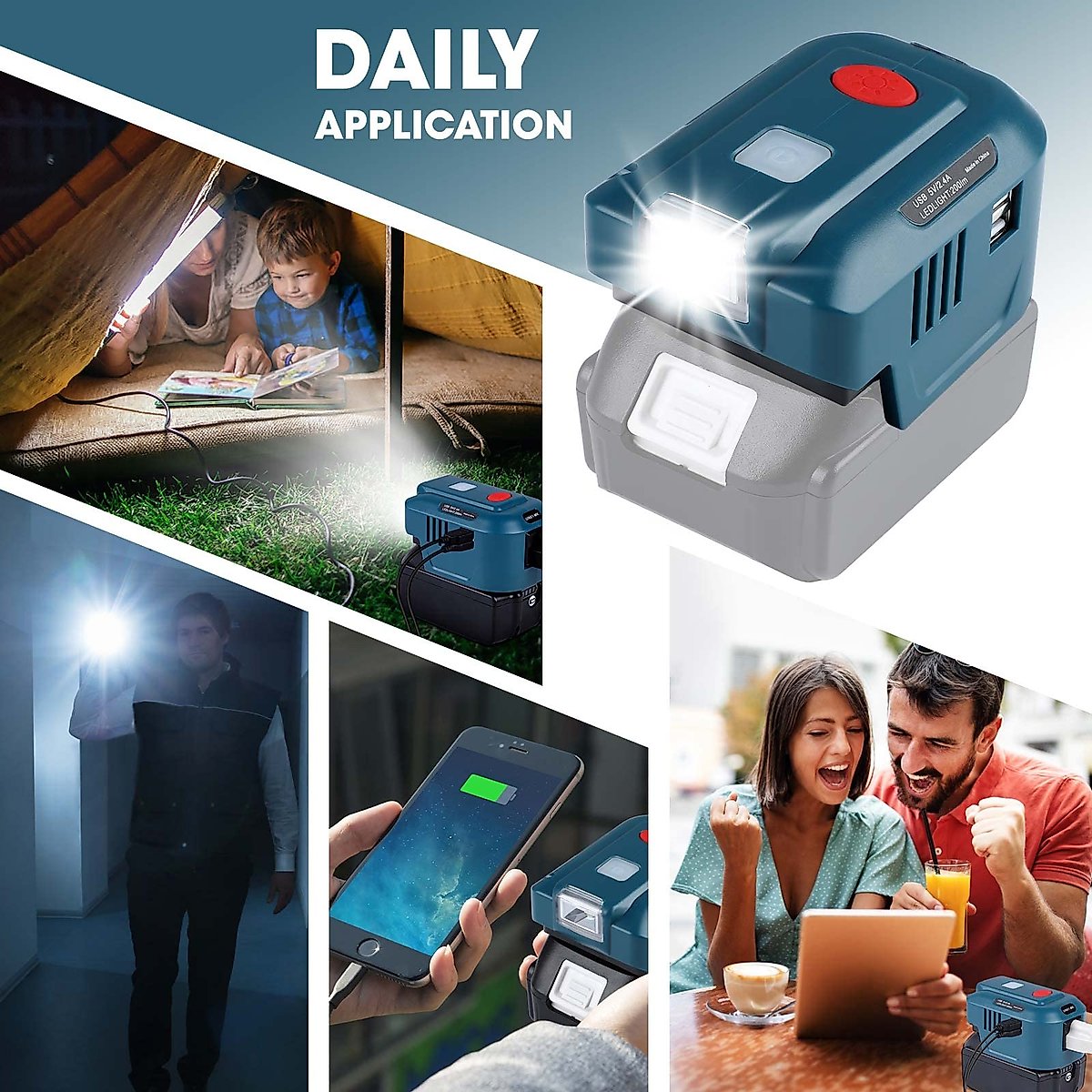 BTRUI for Makita Powered Inverter Generator 150W for Makita Battery DC 18v to 110v AC Output, Portable Power Source USB Charger Adapter, for Makita Power Station with LED Light