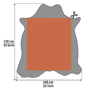 Beraliy Cowhide Rug, 4.6 x 5.2 ft Large Cow Print Rug for Bedroom, Faux Fur Animal Cow Hide Carpet for Western Decor Living Room, Brown