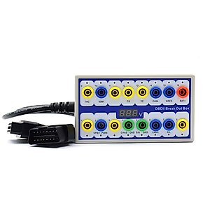 OBD 2 Breakout Box - OBD 2 Protocol Detector Tester Auto Car Tools Diagnostic Connector Breakout Box Detector Repair with Connection Cable