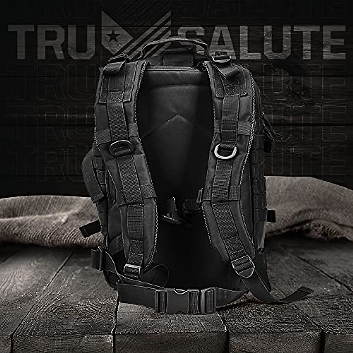 Tru Salute 40L Military Tactical Backpack Large Army 3 Day Assault Pack Molle Bugout Bag Rucksack (black)