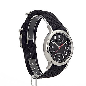 Timex Unisex T2N647 Weekender 38mm Black Nylon Slip-Thru Strap Watch