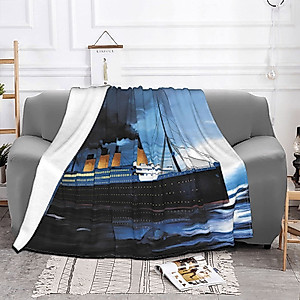 Flannel Blanket Lightweight Soft Cozy Fuzzy Warm Fleece Throw for Couch Sofa Bedroom Living Room 60"x50"