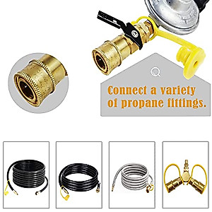 Propane Quick Connect Adapter,1/4 "Quick Connect Fittings,Connect 5-60Lb Propane Tank to Grill,For heaters, Grills,Propane Regulator,RV Propane Regulator,Propane Quick Connect,Propane Tank Regulator
