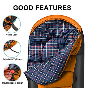 RISEPRO Sleeping Bag Lightweight, Portable, Waterproof 3-4 Seasons Warm Cold Weather Sleeping Bag for Adults & Kids - Indoor & Outdoor: Camping, Backpacking, Hiking (Blue)