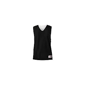 Alleson Athletic Men's Standard Adult Mesh Reversible Jersey, Black/White, Large