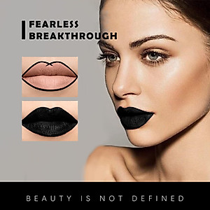 NewBang 3Pcs Dark Black Blue Purple Lipstick and Lipliner,Matte Liquid Lipstick Set,Black Lip Stain Lip Gloss and Lip Liner Waterproof Longlasting Lip Halloween Christmas Makeup