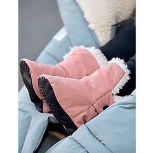7AM Infant Booties for Winter - Waterproof Kids Snow Boots for Baby Boys & Girls, Warm Vegan Sherpa Lining Baby Booties, Anti-Slip Soles Kids Winter Shoes, Newborn Winter Essentials | (12-24M)