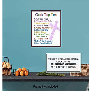 The Ten Commandments - 8x10 Christian Religious Scripture, Bible Verse Wall Art - Kids Wall Decor, Kids Bedroom Decor, Kids Wall Art - Gift For Child, Boys, Girls Room, Nursery - Unframed Poster Print