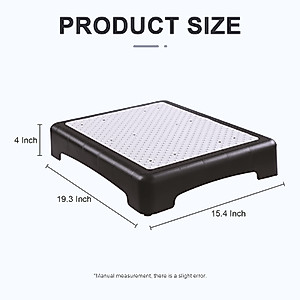 Indoor Outdoor Step Stool, 4” Portable Step Riser, Non-Slip Mobility Step Platform for Elderly & Disabled, Half Step for Stairs, Cars, Bed, Chair, Shower - Max Hold Up to 450 Lbs.