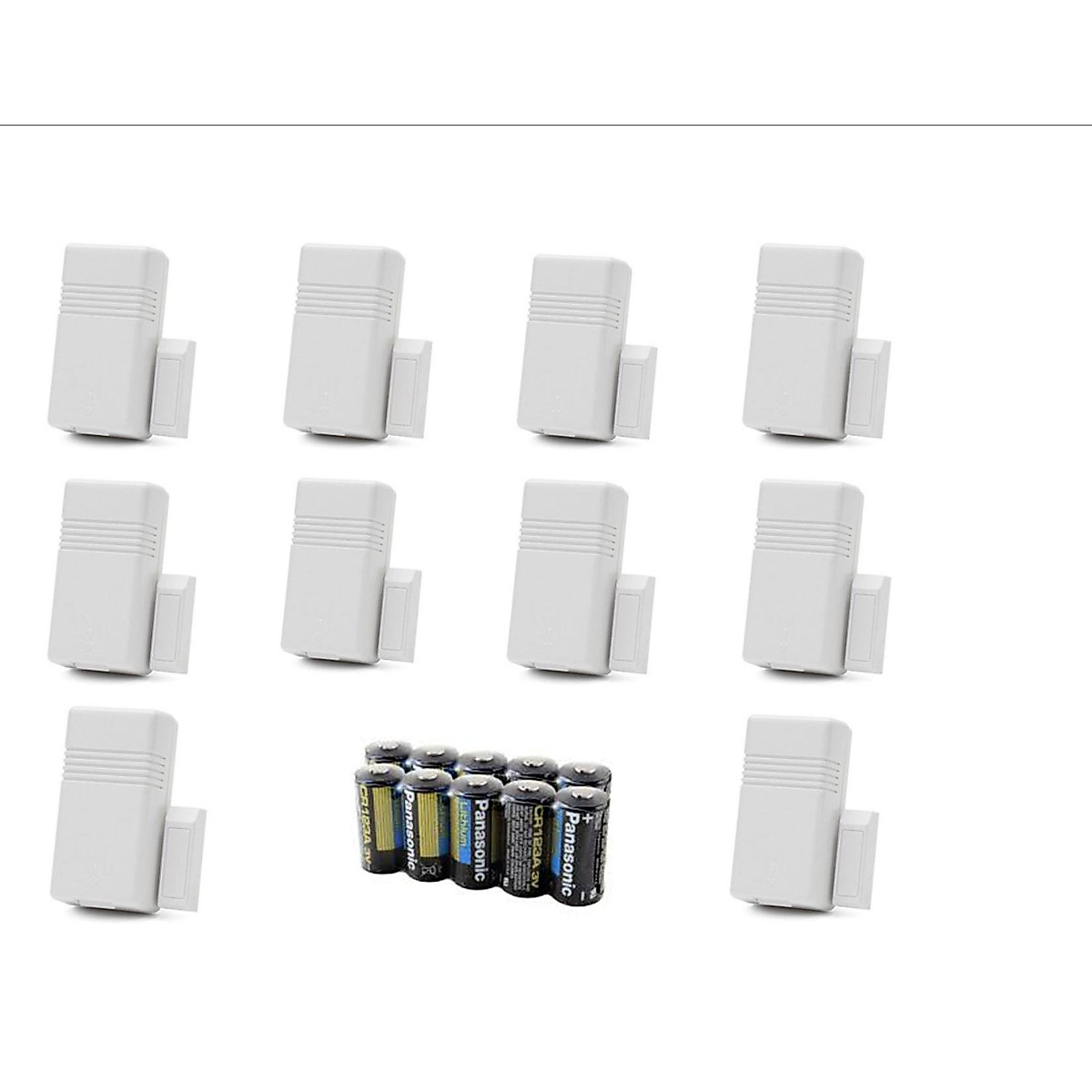 Lot of 10 Honeywell Ademco 5816WMWH White Door/Window Transmitter w/ Magnets, Batteries and Mounting Hardware