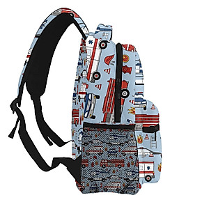 Fire Truck Engine Ambulance Police Car Backpack Preschool Schoolbag Cute Lovely Book Bags Travel Bags Shoulder Backpacks For Boys Girls Children Kids Students Toddler Birthday Party Gifts