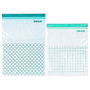 ISTAD Plastic Bag, Assorted Colours, Pack of 30, Comprises: 15 bags 6 l (28.5x41 cm) and 15 bags 4.5 l (27x34 cm). Can be used over and over again since it can be re-sealed.