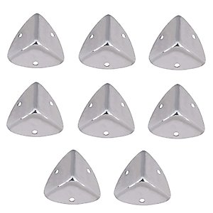 T Tulead Corner Protectors Silver Corner Cabinet Protector Iron Box Corner Guard Case Edge Protectors Shelf Corner Protector 1.1"x1.1"x1.1" Pack of 8 with Screws