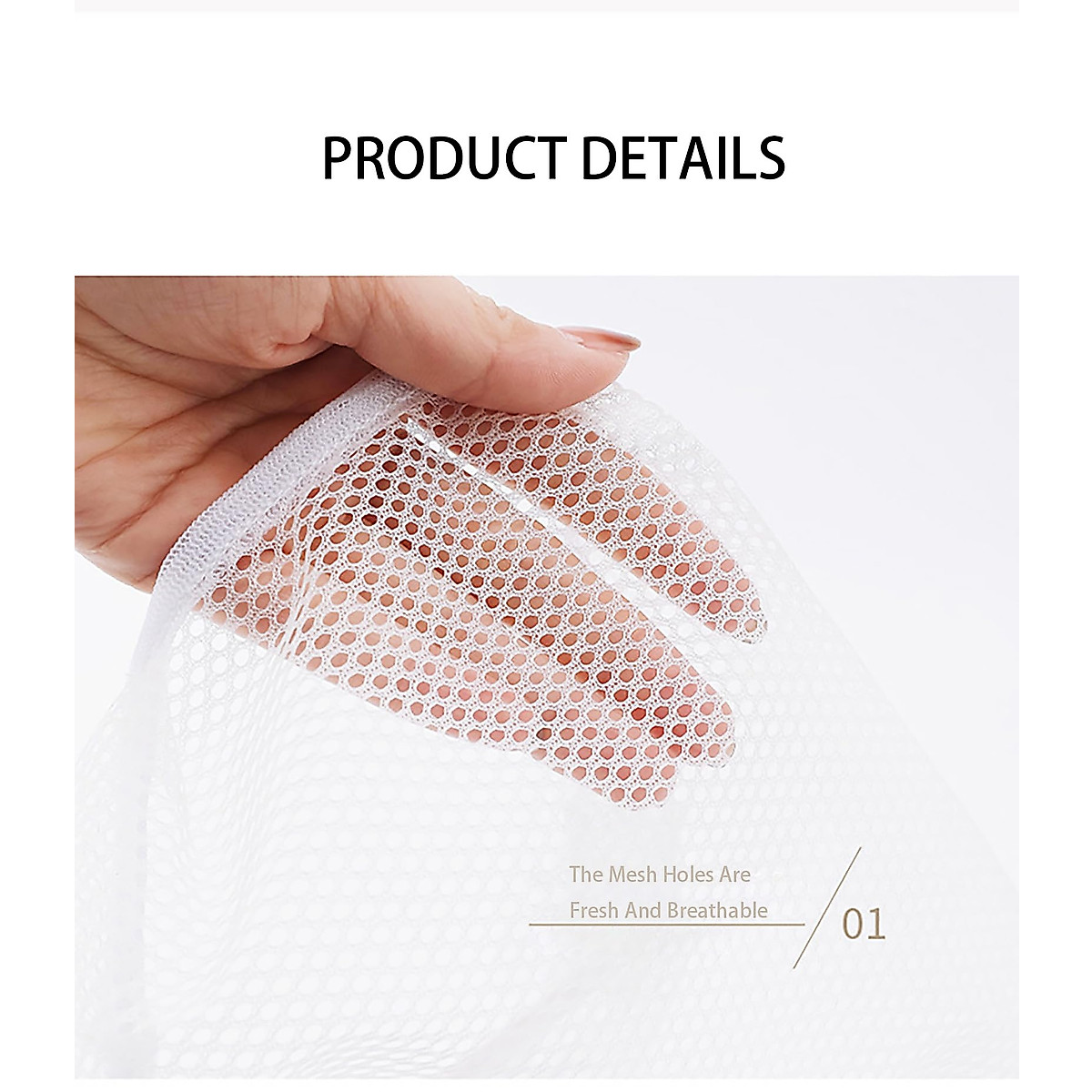 FOKAI Mesh laundry bags for delicates, laundry bag, drying rack clothing, laundry bags mesh wash bags and fruit and vegetable storage. nailless, lingerie bags for washing delicate 2Pc (white), TC0326