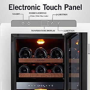 Ca'Lefort Wine Cooler Stylish Compressor Fridge for Home, Office, or Kitchen