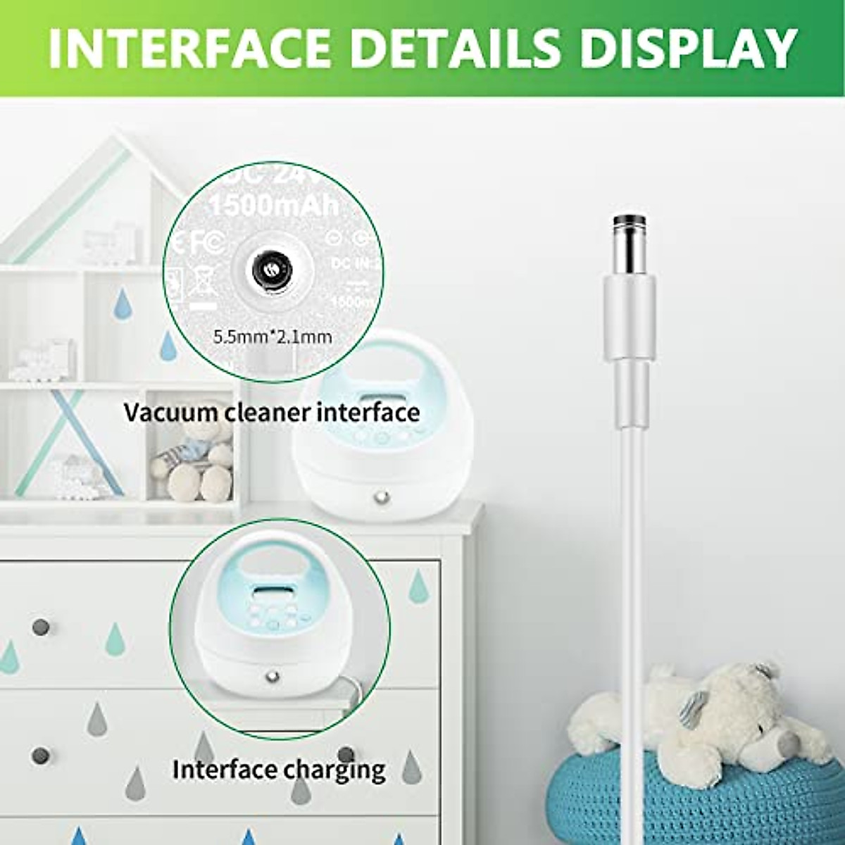 Czepa Power Supply Charger Compatible with Spectra Electric Breast Pump S1 / S2 / SPS100 / SPS200 / 9 Plus Replacement 12V Charging Adapter (White)