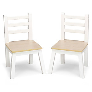 Delta Children Chelsea Table and 2 Chair Set, White/Natural