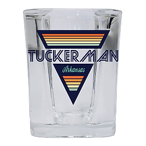 R and R Imports Tuckerman Arkansas 2 Ounce Square Base Liquor Shot Glass Retro Design