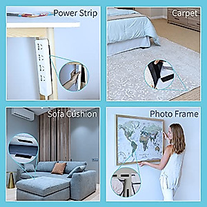 Rena Chris Hook and Loop Strips with Adhesive | 2 x 6 Inch 16 Sets | Double-Sided Interlocking Mounting Tape for Couch Cushions, Suitable for School Classroom, Office, Home- Black