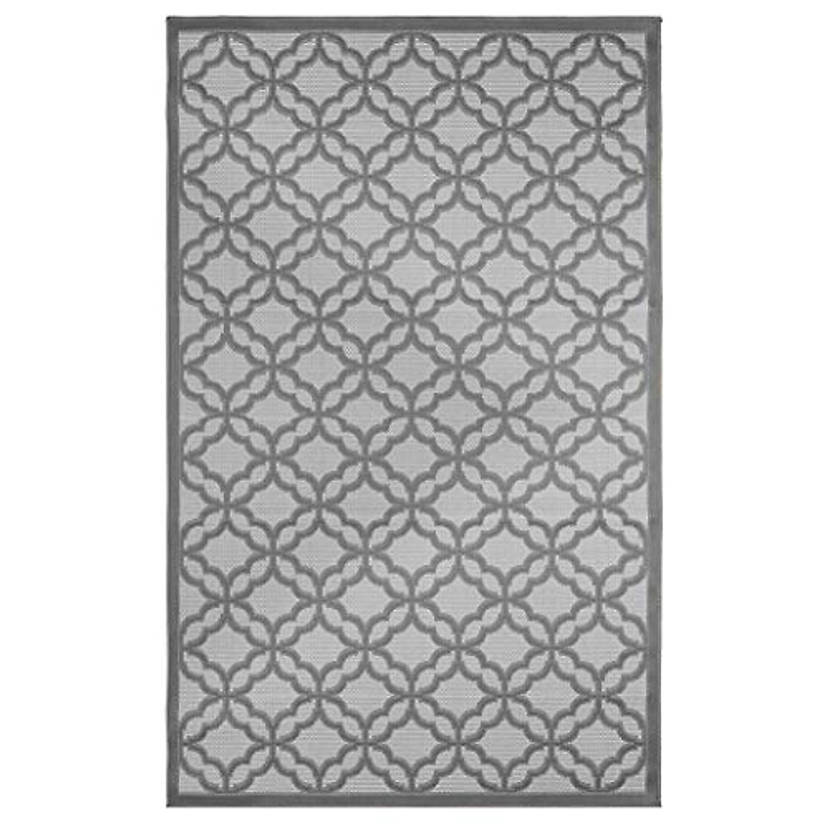 Msrugs Area Rugs - 8x10 Flatweave Collection Light Grey Indoor/Outdoor Modern Area Rug - Contemporary Floral Carpet for Patio, Deck, Porch, Camp and Picnic (7'10''x9'10'')