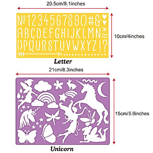 CZONG 21 Pieces Drawing Stencils Set for Kids Over 300 Different Patterns to Draw Imaginative Children's Stories, Washable Craft/Random Colors Journal Stencil with 1 Storage Bag