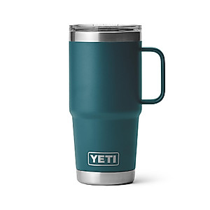 YETI Rambler 20 oz Travel Mug, Stainless Steel, Vacuum Insulated with Stronghold Lid, Agave Teal