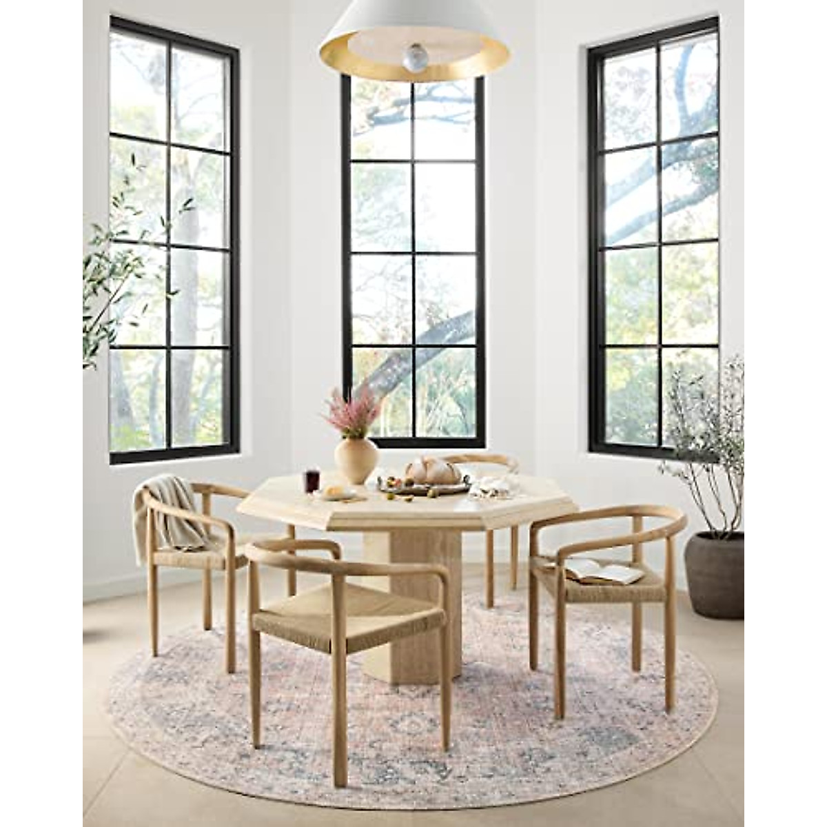 Loloi II Skye Collection SKY-01 Blush/Grey 2'-0" x 5'-0", 13" Thick, Accent Rug, Soft, Durable, Vintage Inspired, Distressed, Low Pile, Non-Shedding, Easy Clean, Printed, Living Room Rug