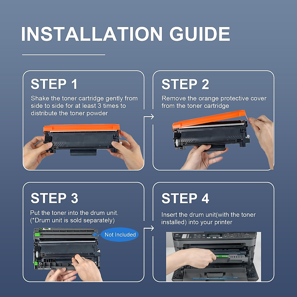 TEINO Remanufactured Toner Cartridge Replacement for Brother TN760 TN 760 TN730 to use with Brother DCP-L2550DW MFC-L2710DW MFC-L2750DW HL-L2370DW HL-L2395DW HL-L2350DW (Black, 4 Pack)