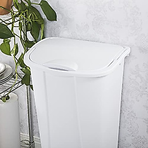 Sterilite 10938006 11 Gallon/42 Liter SwingTop Wastebasket, White, 6-Pack