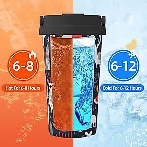 WANGZHAO Scandinavian Animals Print Double Wall Stainless Steel Vacuum Insulated Tumbler Cup Home Thermal Cup