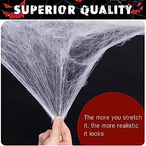 1000 sqft Stretch Spider Web for Indoor and Outdoor Halloween Decorations, Halloween Theme Party (White)