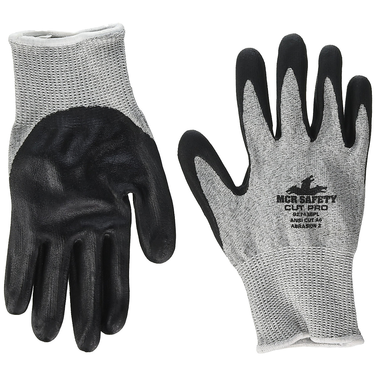 Memphis Gloves MCR Safety Large Cut Pro 13 Gauge HyperMax Cut Resistant Gloves with Nitrile Coated Palm, Black (92743BPL)